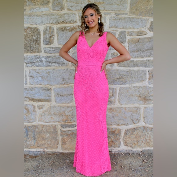 Primavera Couture | Dresses | Neon Pink Primavera Couture Prom Dress ...